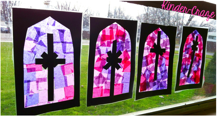 Faith Filled Freebies: Simple "Stained Glass" Window Decorations for Advent