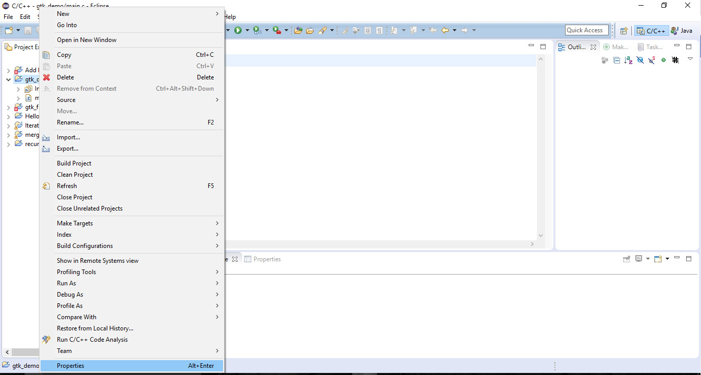 Gtk - How to Configure GTK+ Library in Eclipse | KnowledgeHubKH