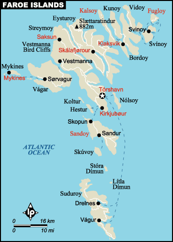 Îles Féroé - Cartes géographiques des îles Féroé (Danemark ...