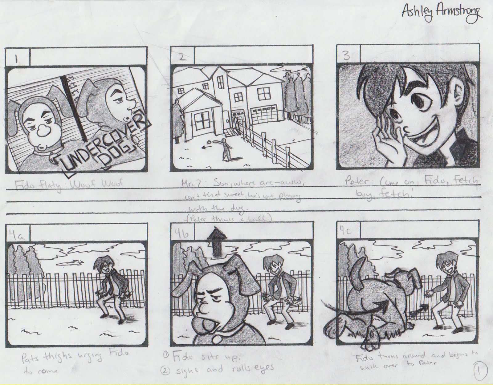 Ashley's Art: Undercover Dog Storyboards