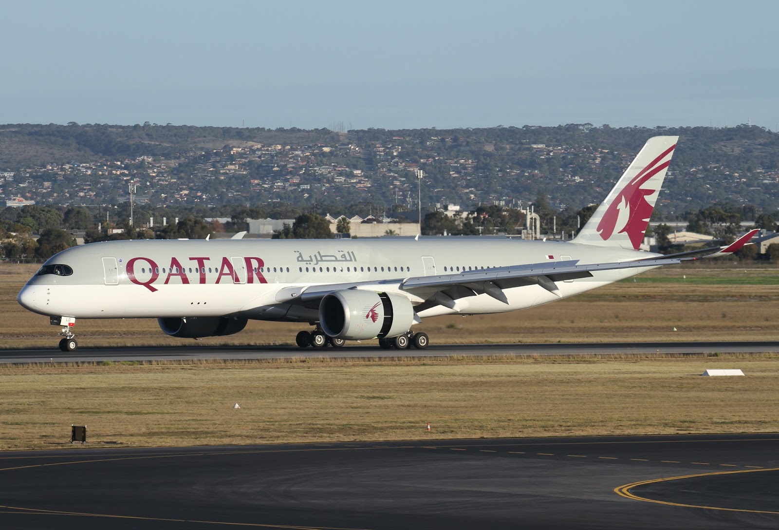 Adelaide Airport Movements: Qatar Airways A350-900 A7-ALD (1st visit)