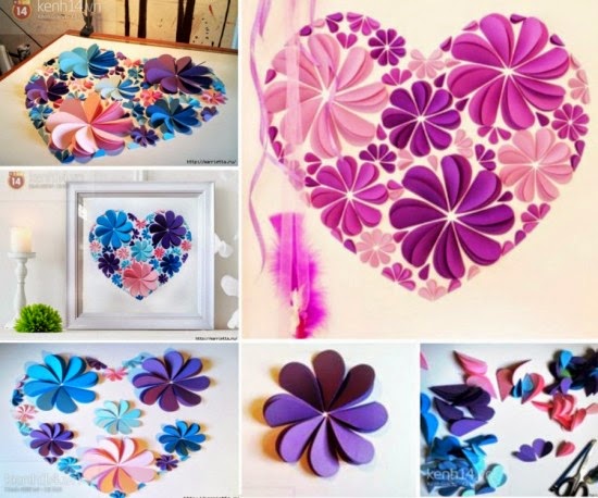 Ideas & Products: Paper Heart Flower Wall Art