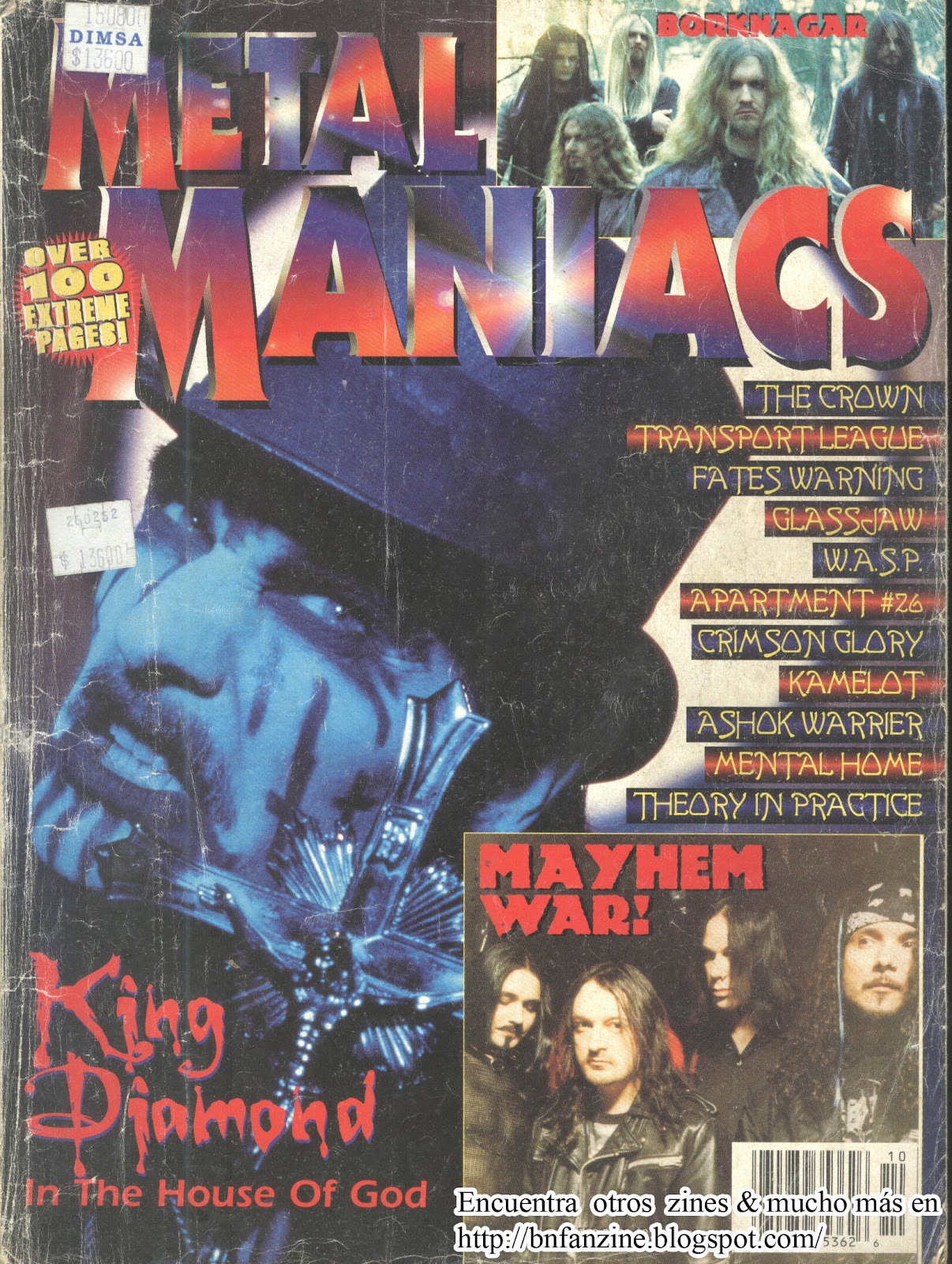 BN Fanzine: METAL MANIACS MAGAZINE (OCTOBER 2000)