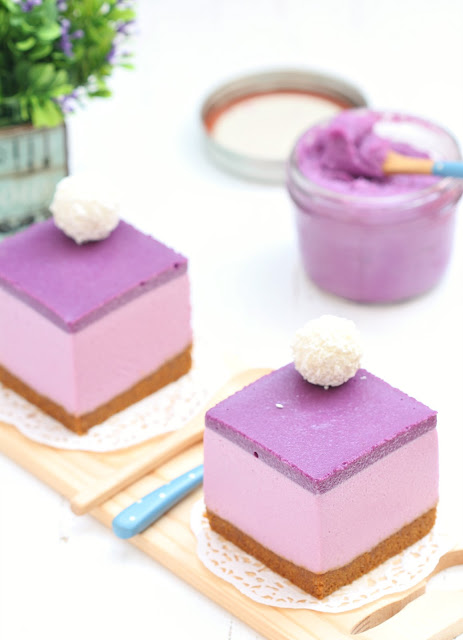 No-bake ( homemade ) ube halaya / ube jam mini cheesecakes with ube ...