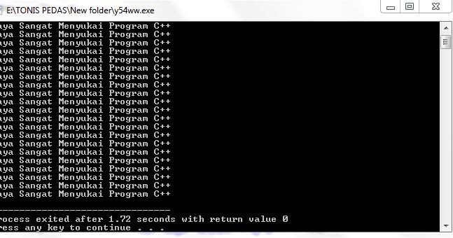 Toni Suwendi: Contoh Perulangan / LOOPING di DEV C++