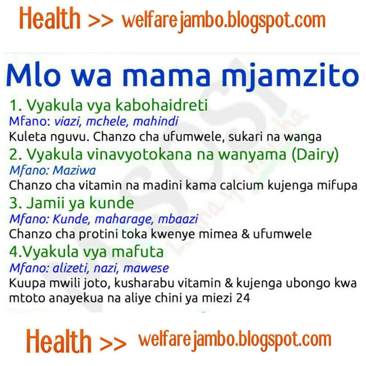 Vyakula anavyoshauriwa kutumia mama mjamzito - WELFARE JAMBO