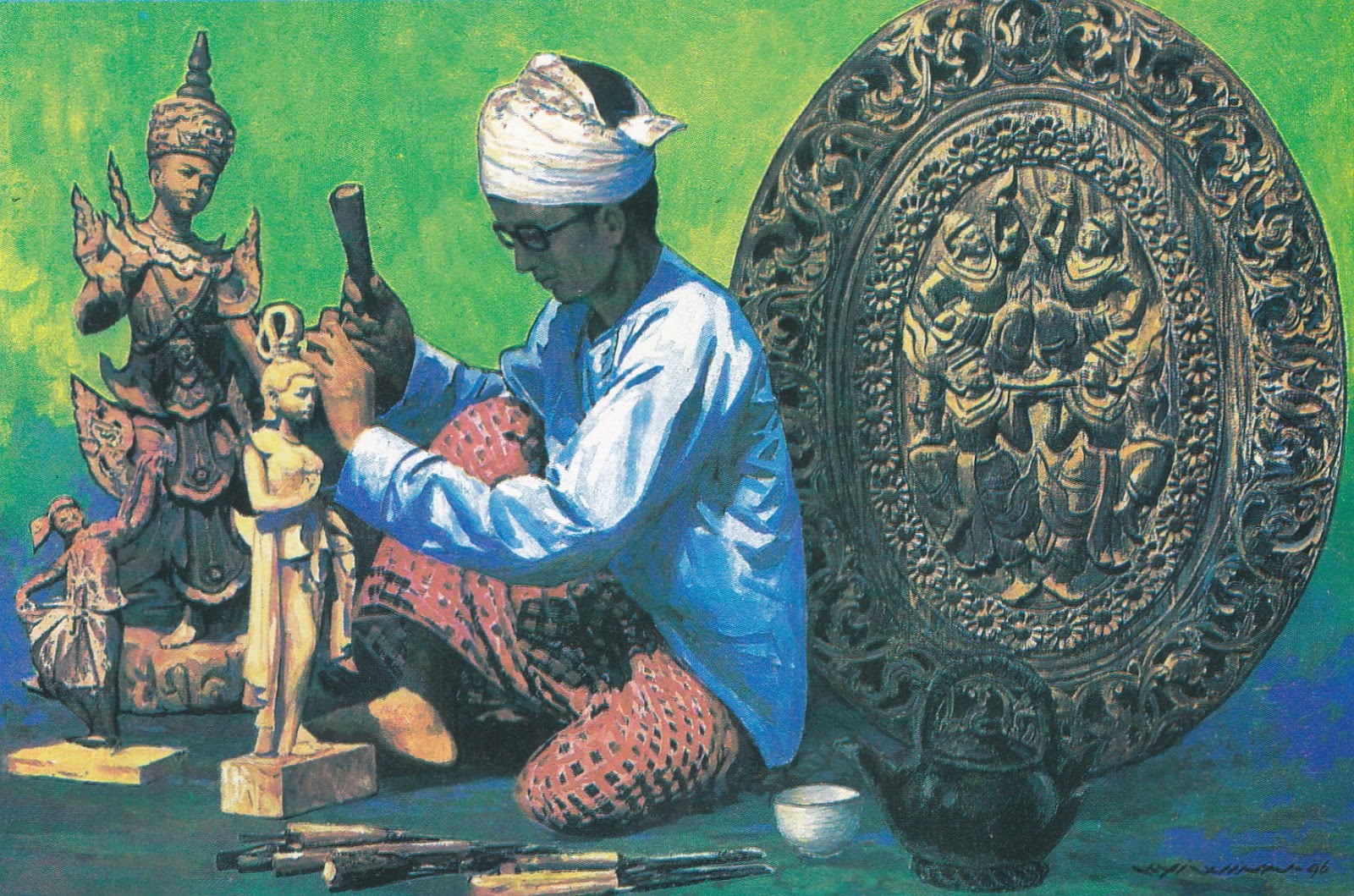 Ko Toe Philately: 10 Myanmar Traditional Arts Postcard set