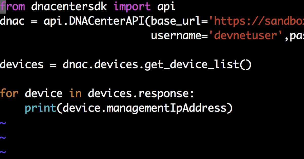 Using The Cisco Dna Center Sdk Cisco Central