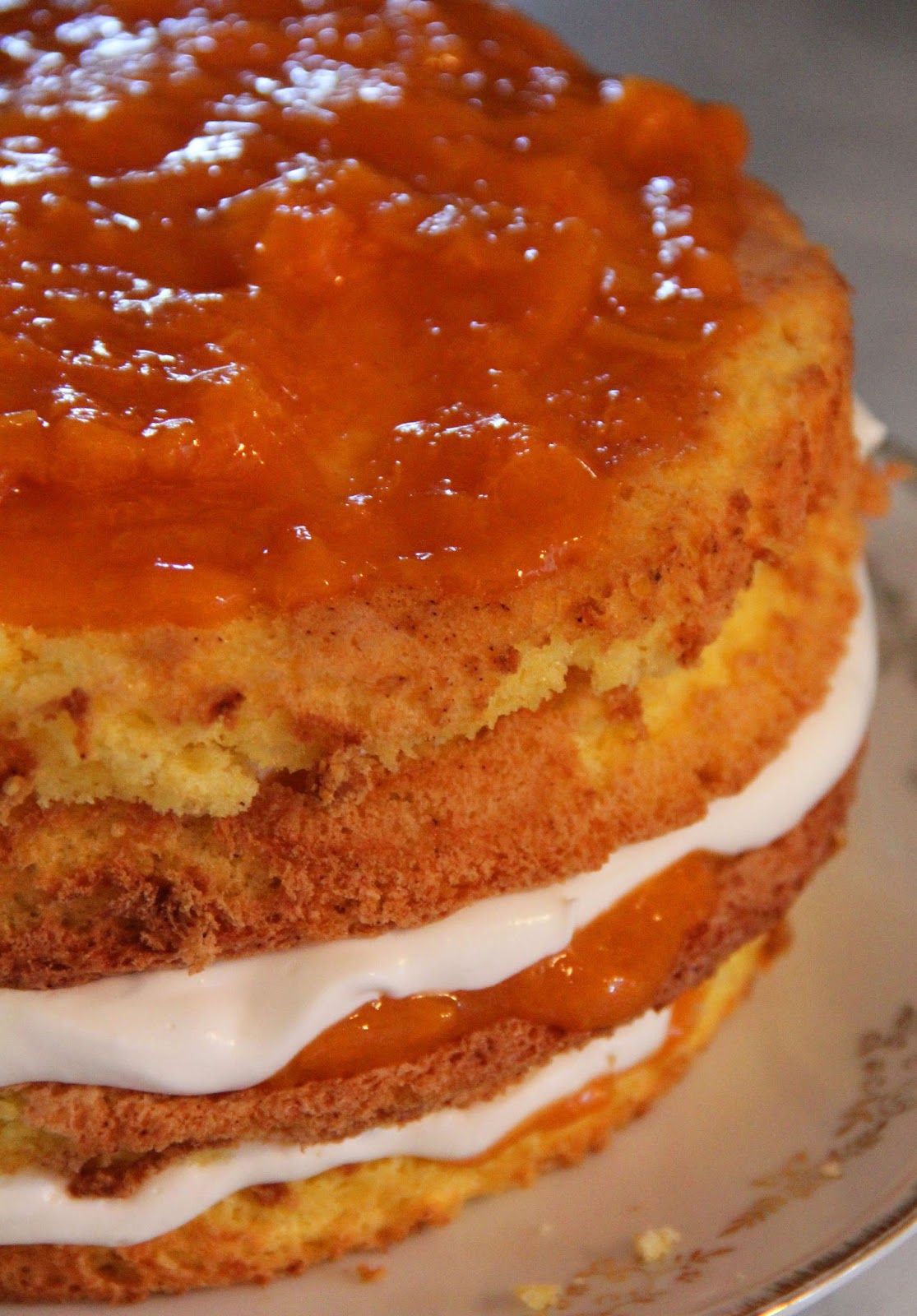 Jo and Sue: Apricot Ambrosia Sponge Cake