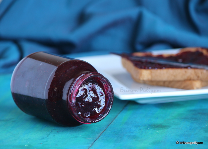 Erivum Puliyum: Berry Jam | Strawberry-Blueberry Jam(Step by Step Pics)