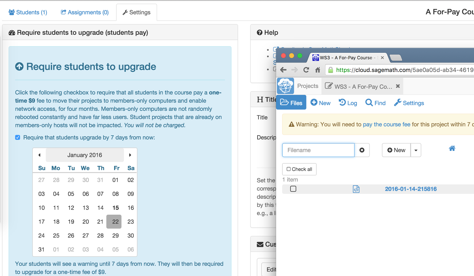 Sage: Open Source Mathematics Software: January 2016