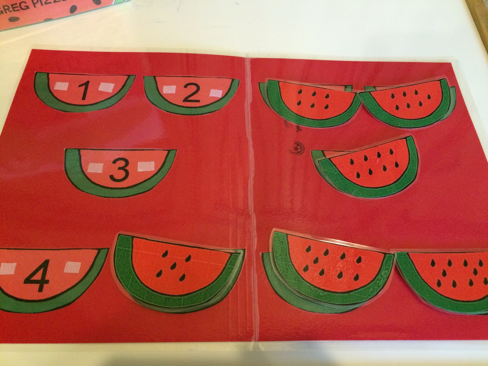 Letter W: Watermelon: Craft, File Folder (numbers), Watermelon Moon Sand