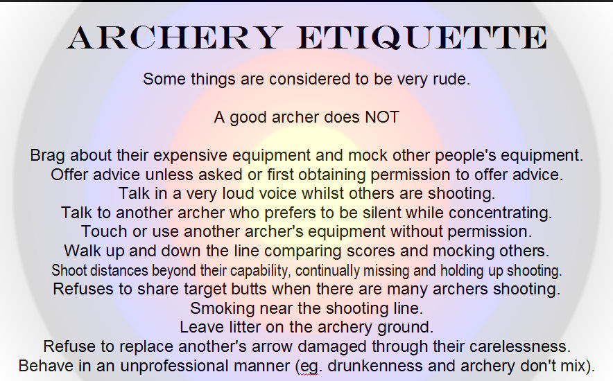 Cardio Trek - Toronto Personal Trainer: ARCHERY ETIQUETTE