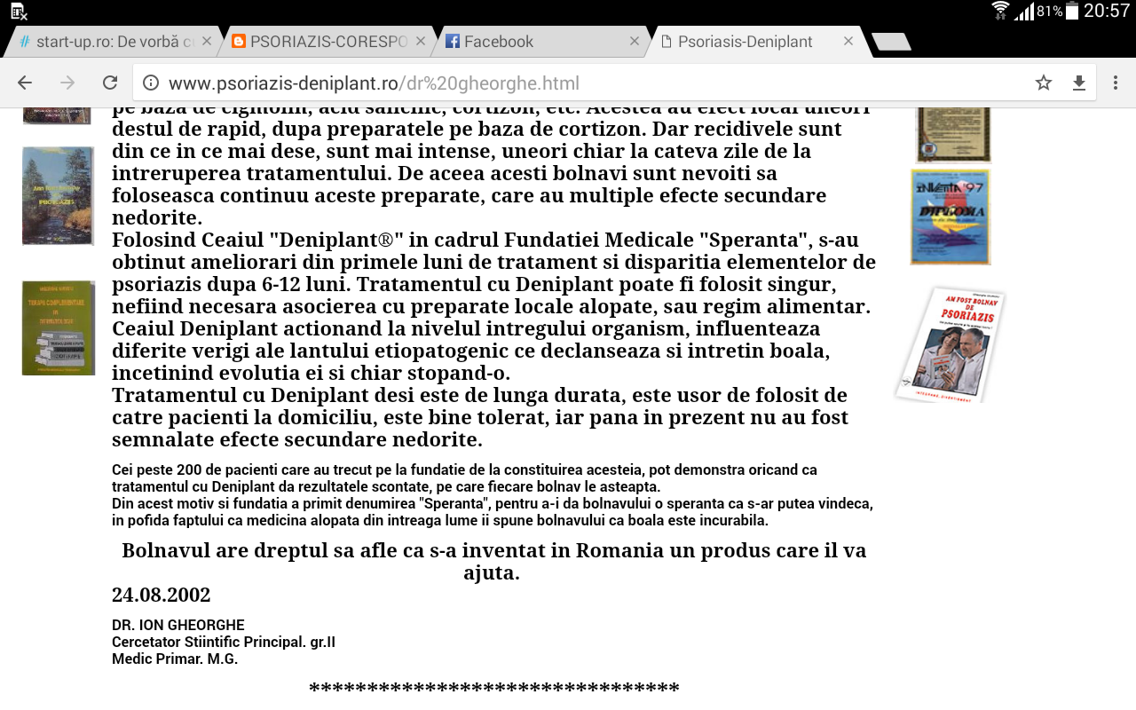 PSORIAZIS-CORESPONDENTA DENIPLANT: Psoriazisul este o boala de piele ...