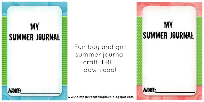 Simply Everthing I Love...: Kids Summer Journal Craft