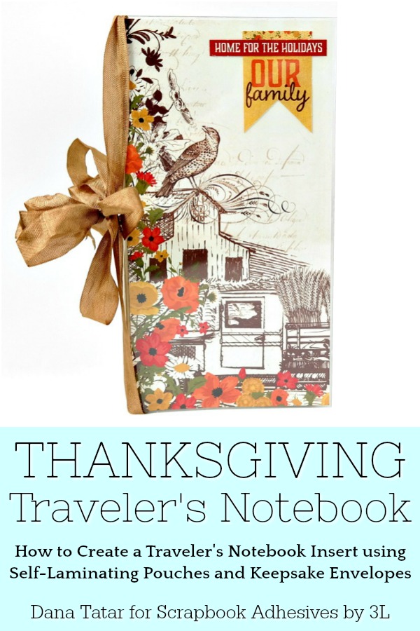 DIY Thanksgiving Traveler's Notebook - Scrapbook Adhesives by 3L