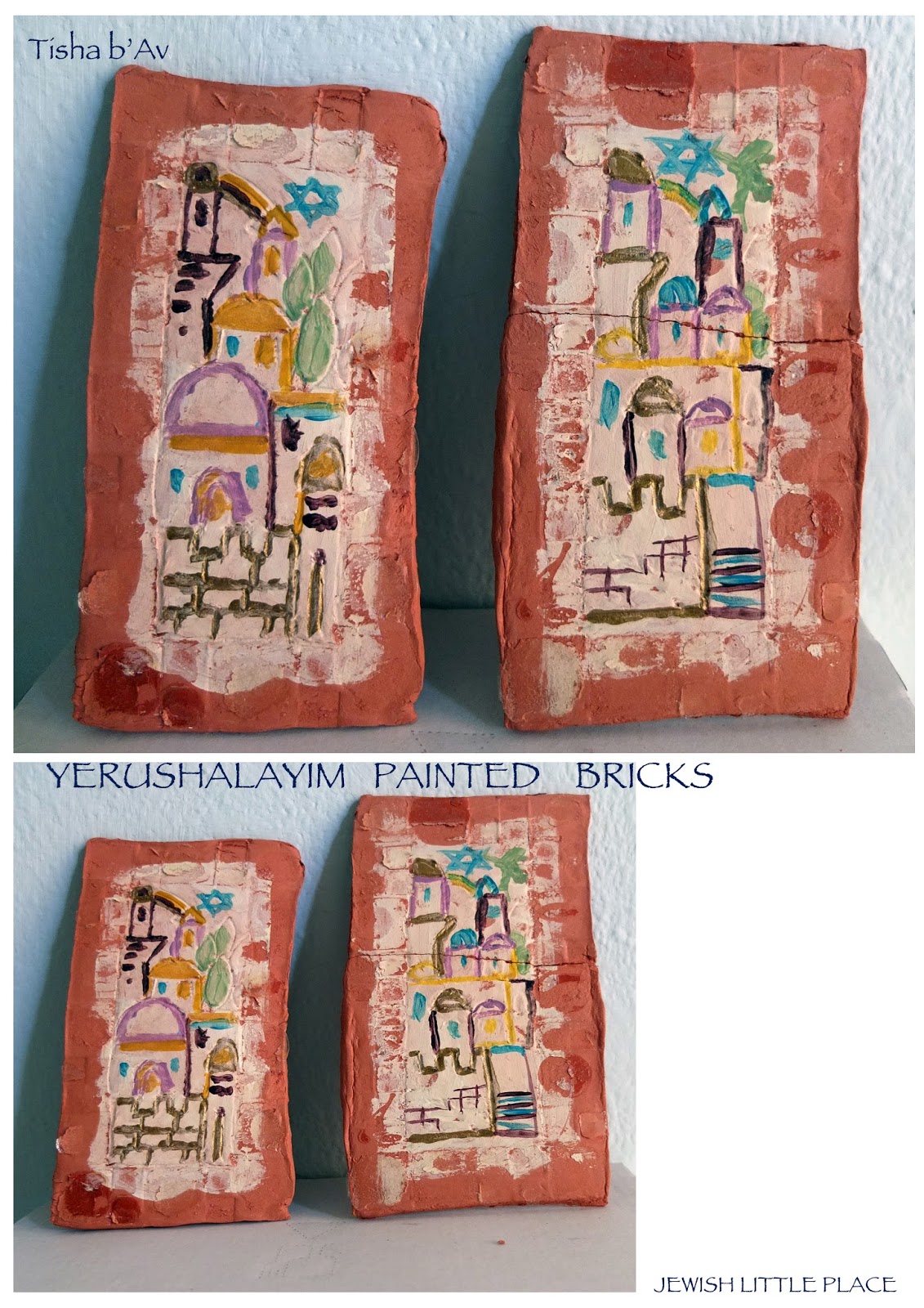 our Jewish little place: Tisha b'Av - Jerusalem painted bricks