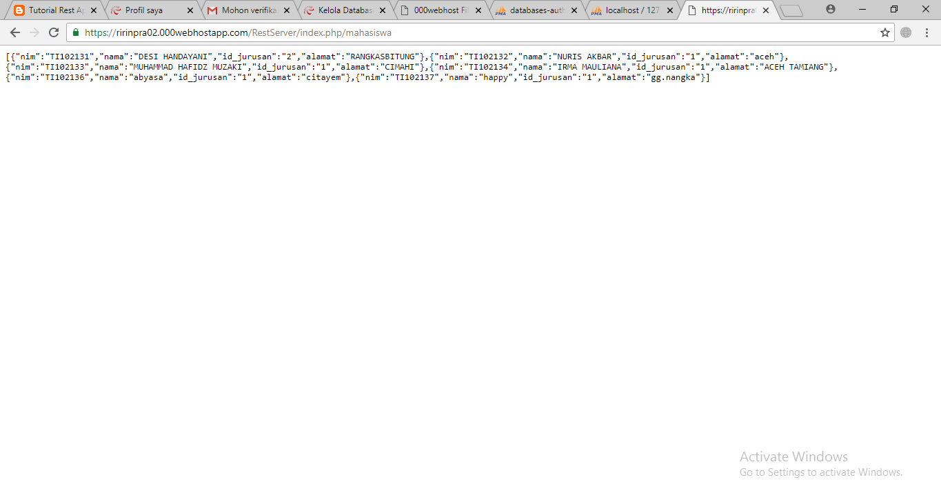 Tutorial Rest Api dengan Hosting