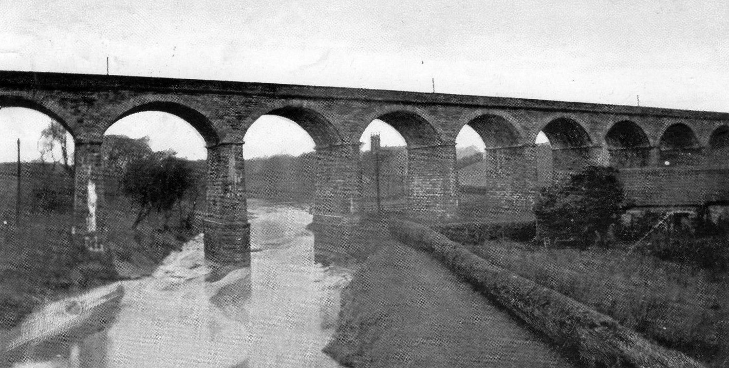 Tour Scotland: Old Photograph Railway Viaduct Larbert Scotland