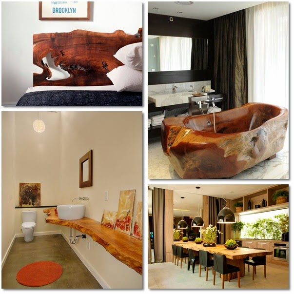 Inspiração Decor: MADEIRA BRUTA