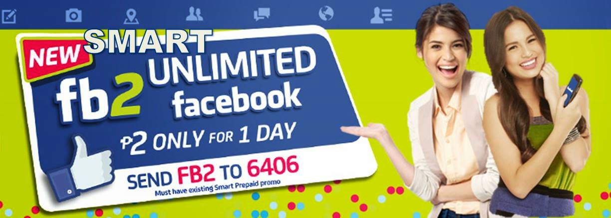 Smart Unli FB 1 Day for only P2.00 - Smart Call, Text, and Internet Promos