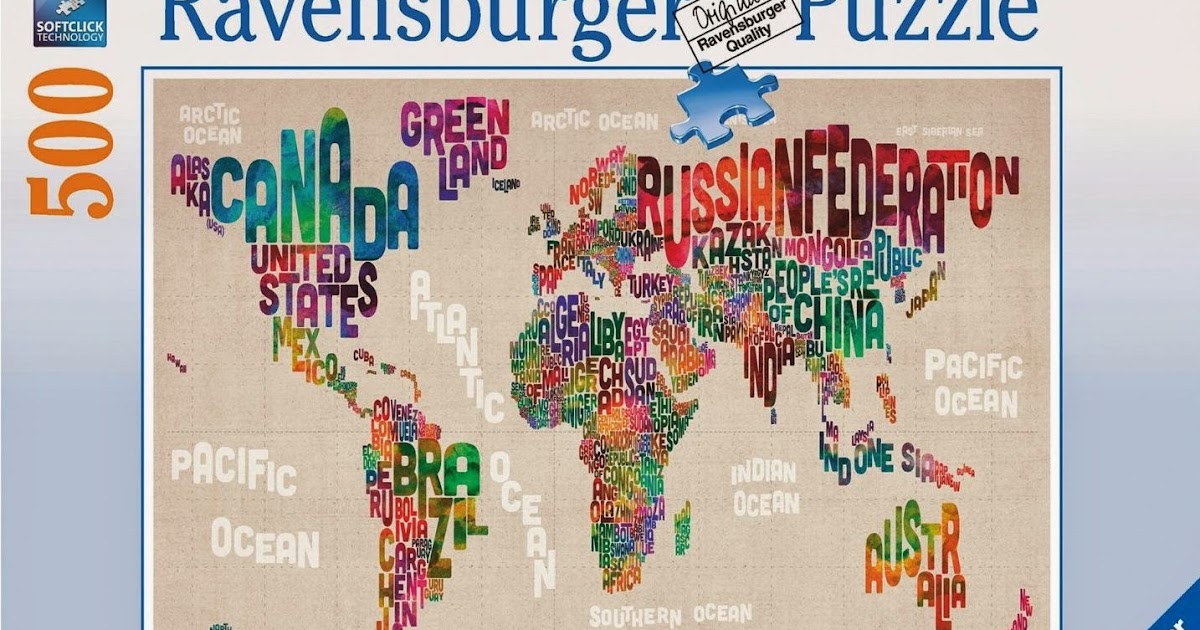 Treasures By Brenda: World in Words World Map Jigsaw Puzzle