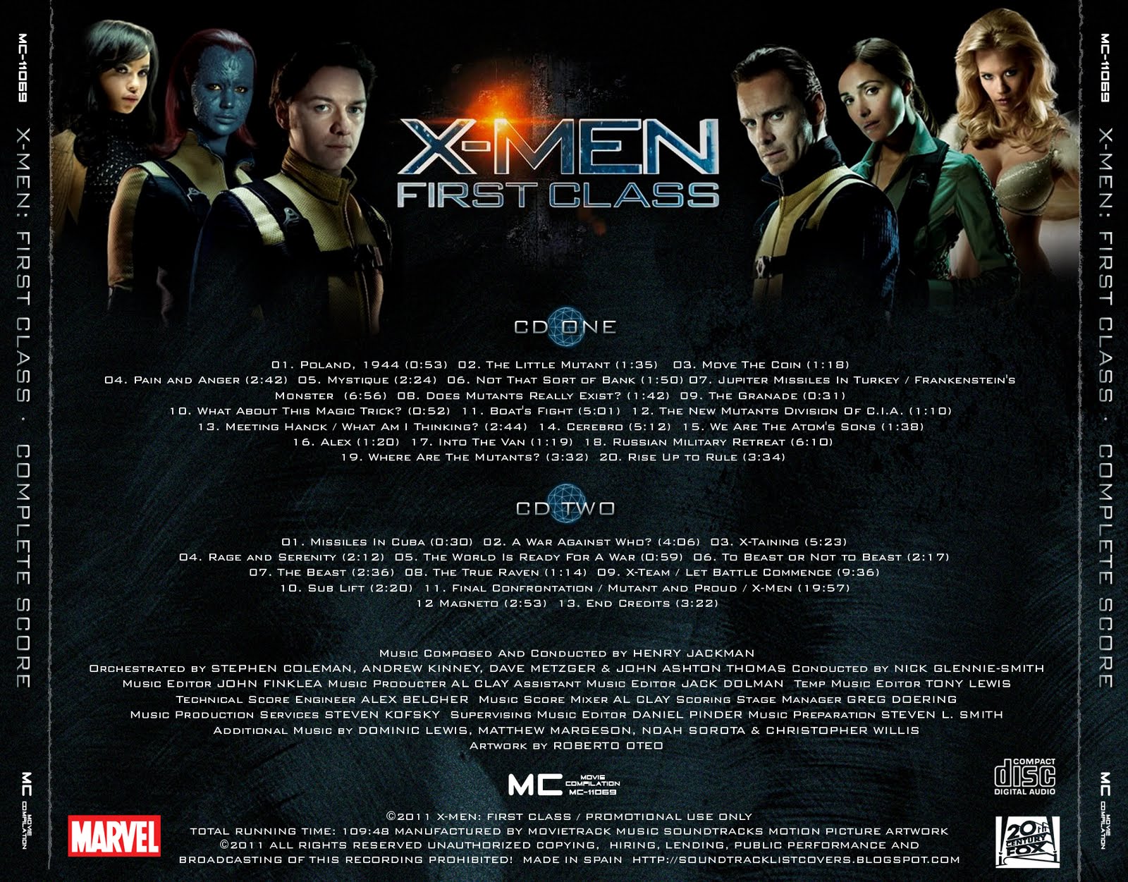 Soundtrack List Covers: X-Men First Class Complete (Henry Jackman)