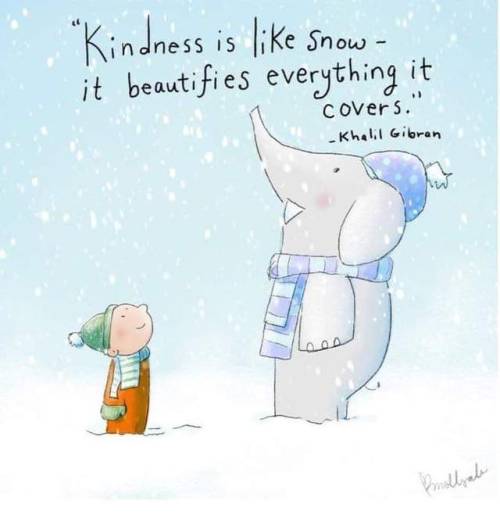 "Kindness is like snow.