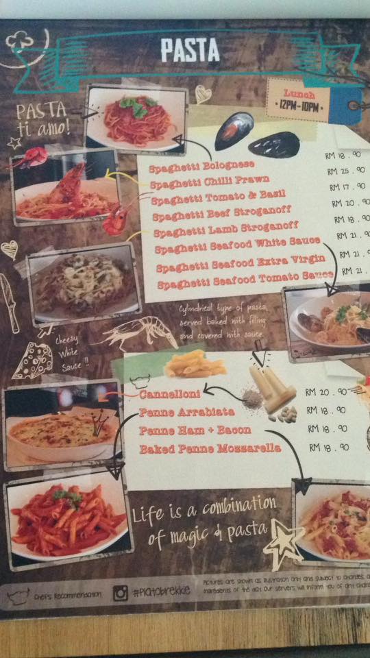 Piato Brekkie Western Cuisine MENU in Boulevard Miri - Miri Food Sharing