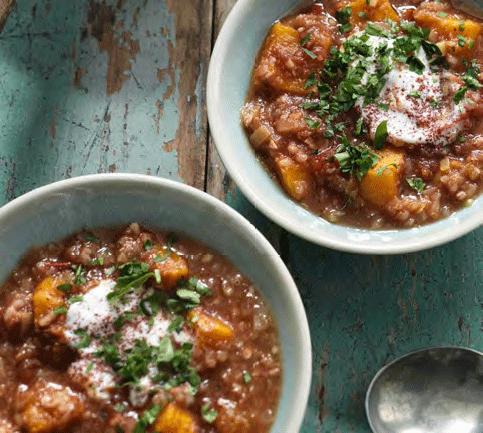 Easy Food Recipes and Cooking: Middle Eastern pumpkin soup with kasha