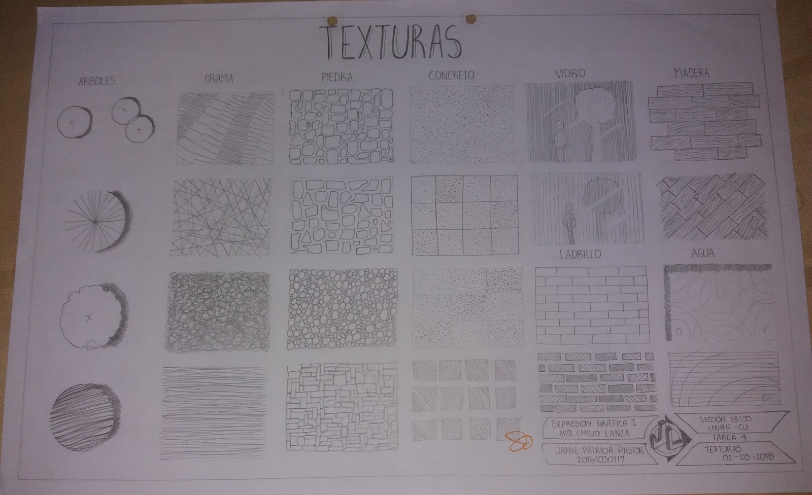 Planta arquitectónica, Cortes y Texturas