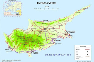Mapa de Chipre Fisico Politico