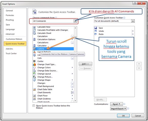 FUNGSI CAMERA TOOLS PADA MICROSOFT EXCEL 2010 - Multi Contents for all