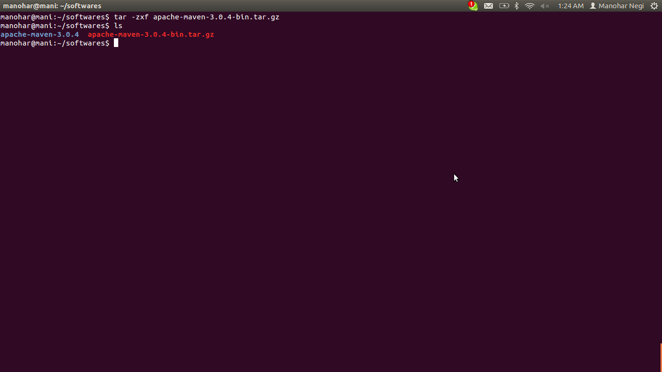 Manohar Negi: Installing Apache Maven 3.0.4 in Ubuntu 11.10 Manohar Negi: Installing Apache Maven 3.0.4 in Ubuntu 11.10