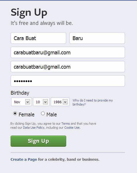 Cara Buat Daftar Akun Facebook Baru Cara Buat Daftar Akun Facebook Baru