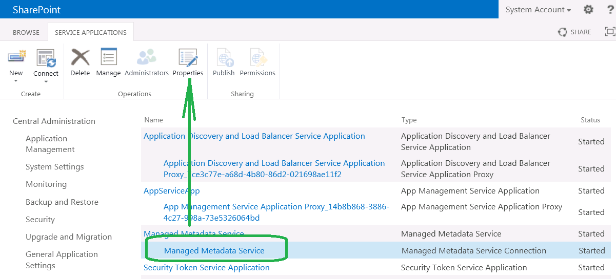 SharePoint Den: Failed to create term set: A default managed metadata service connection hasn't ...