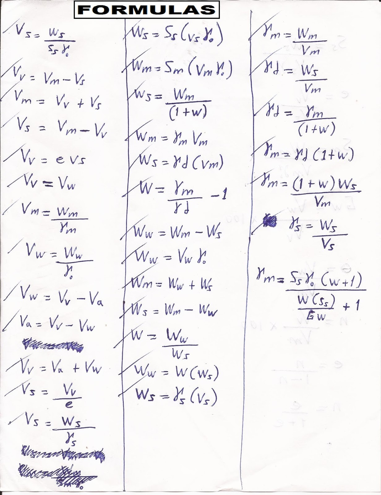 RELACIONES VOLUMETRICAS Y GRAVIMETRICAS EN LOS SUELOS: FORMULAS