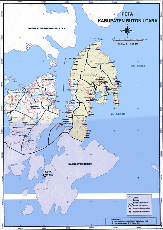 Peta kabupaten Buton Utara. Untuk high resolusi silahkan klik disini ...