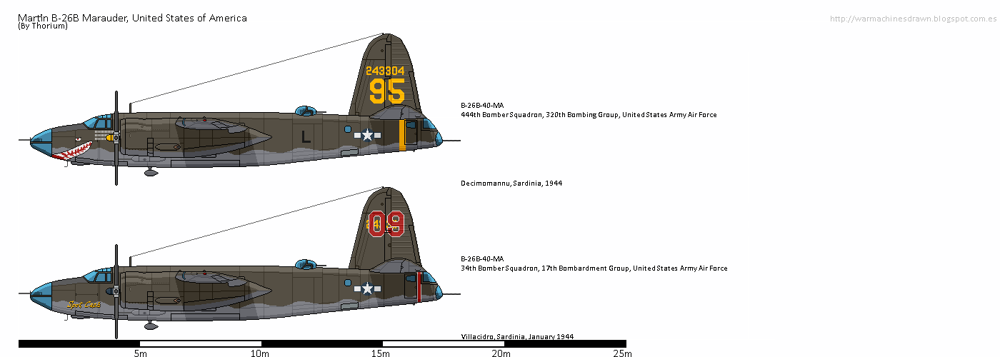 War Machines Drawn: Martin B-26B Marauder, American users, part five