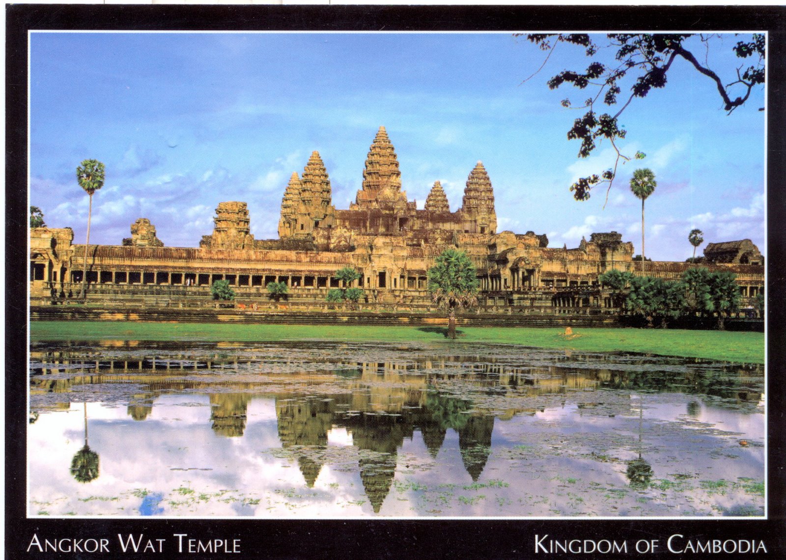 KUALA SKYLAB: KINGDOM OF CAMBODIA POSTCARD. ANGKOR WAT TEMPLE. SENT BY ...