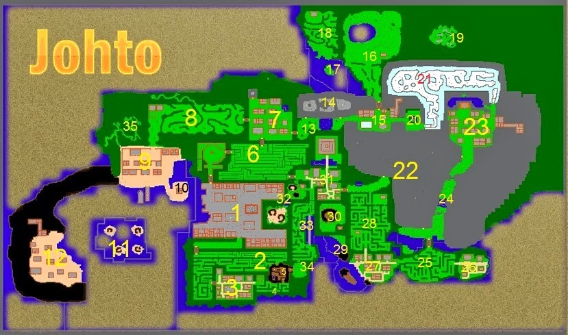 otPokémon Always: Prévia do mapa de Johto