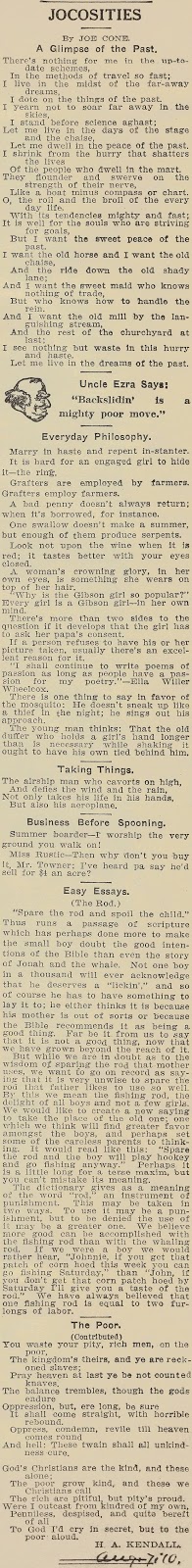 Who Was Joe Cone?: Jocosities, August 1 - 20, 1910