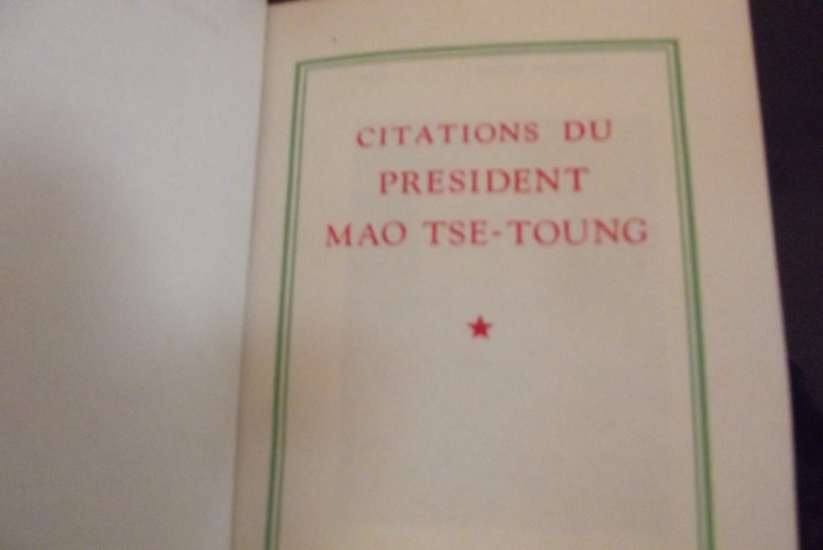 le petit LIVRE rouge CITATIONS DU PRESIDENT MAO TSE TOUNG edition: 1967 ...