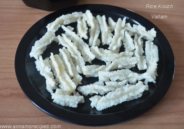 Arisi Koozh Vadam / Rice flour vadam - Annam's Recipes