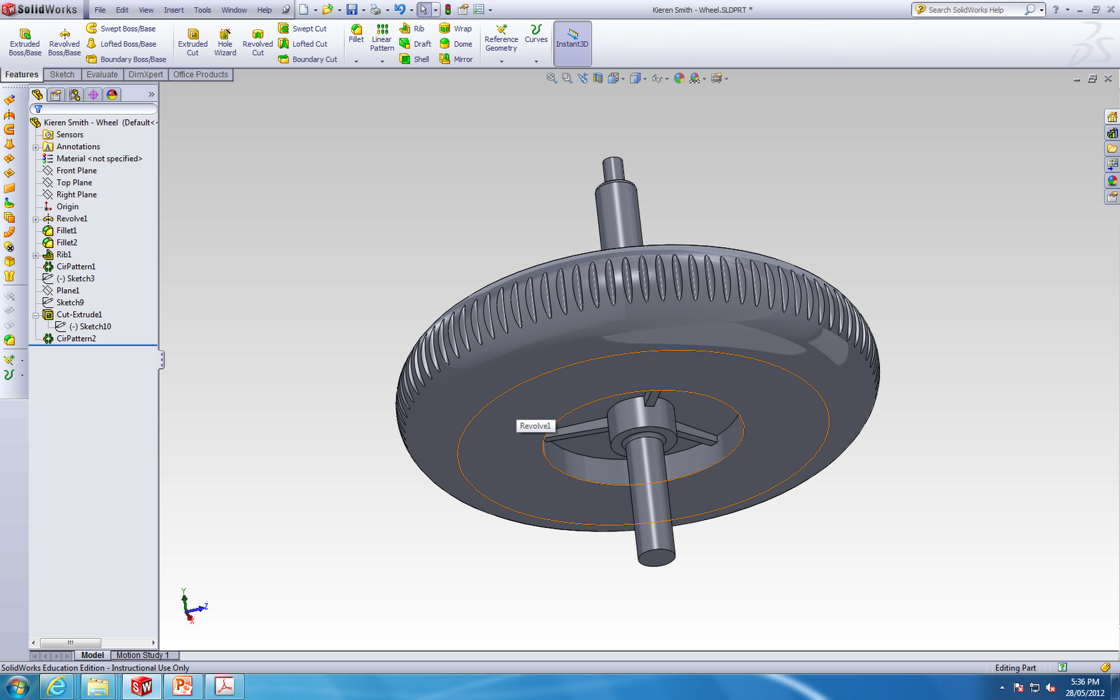 KIZZA8: Mouse Modelling - Progress report 2 - Internal Piece & Mouse Wheel