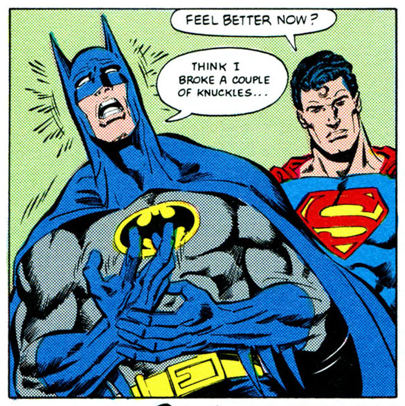 What happens when Batman punches Superman : r/batman