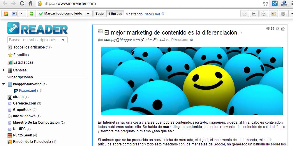 InoReader mi lector de Feeds preferido - Holacape