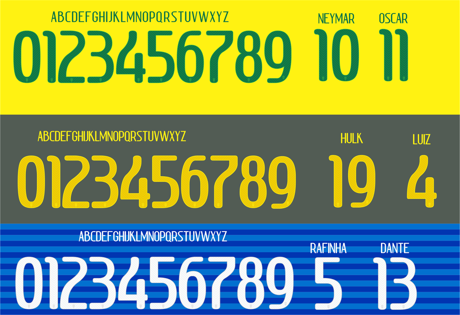 Font Number Football: Font Brazil 2014