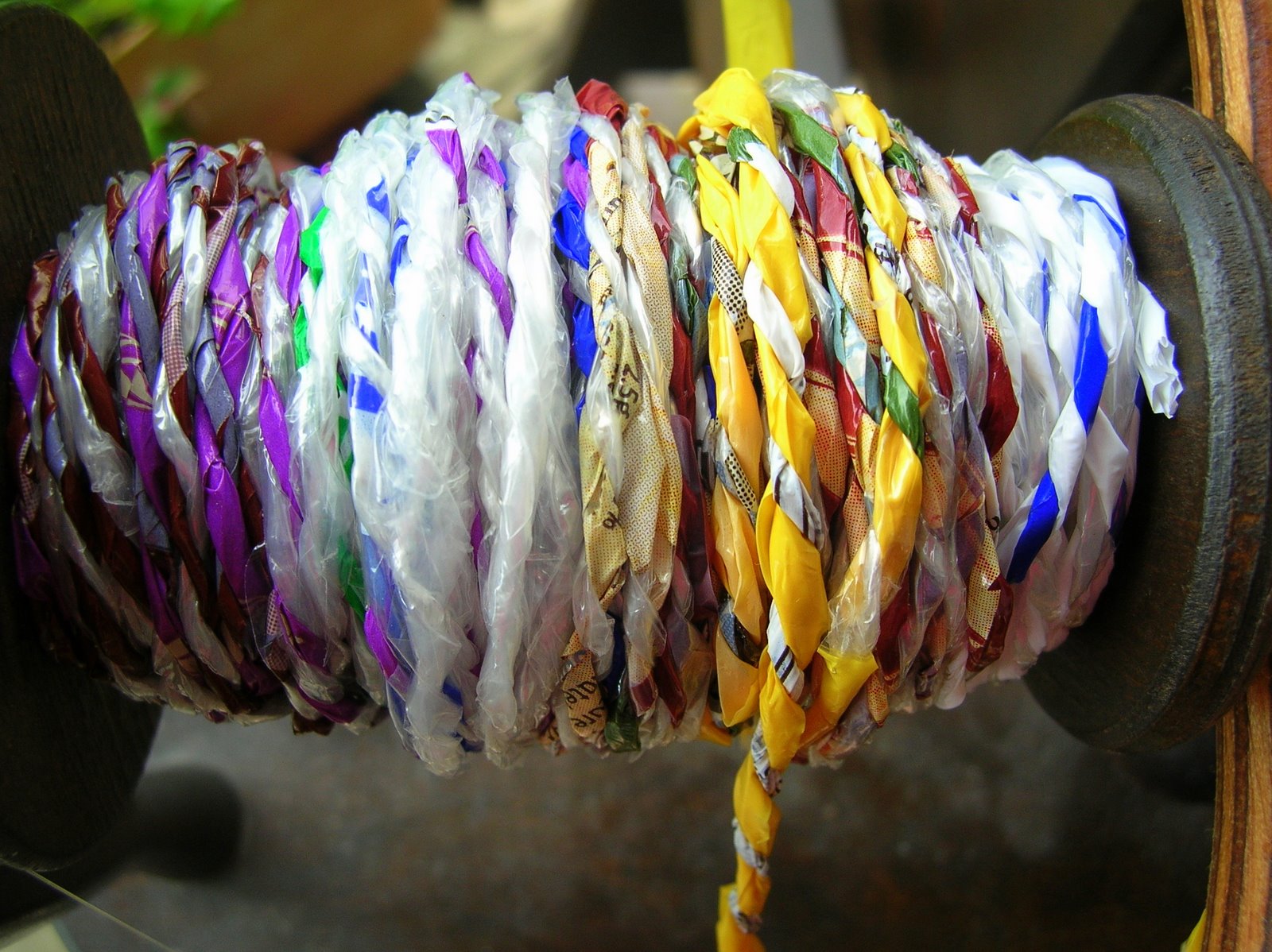 Handspinning Plastic Yarn