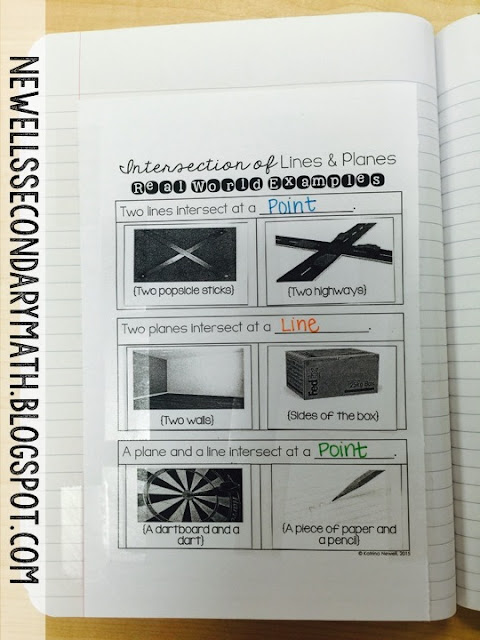 More Points, Lines, and Planes Foldables for INB | Mrs. Newell's Math
